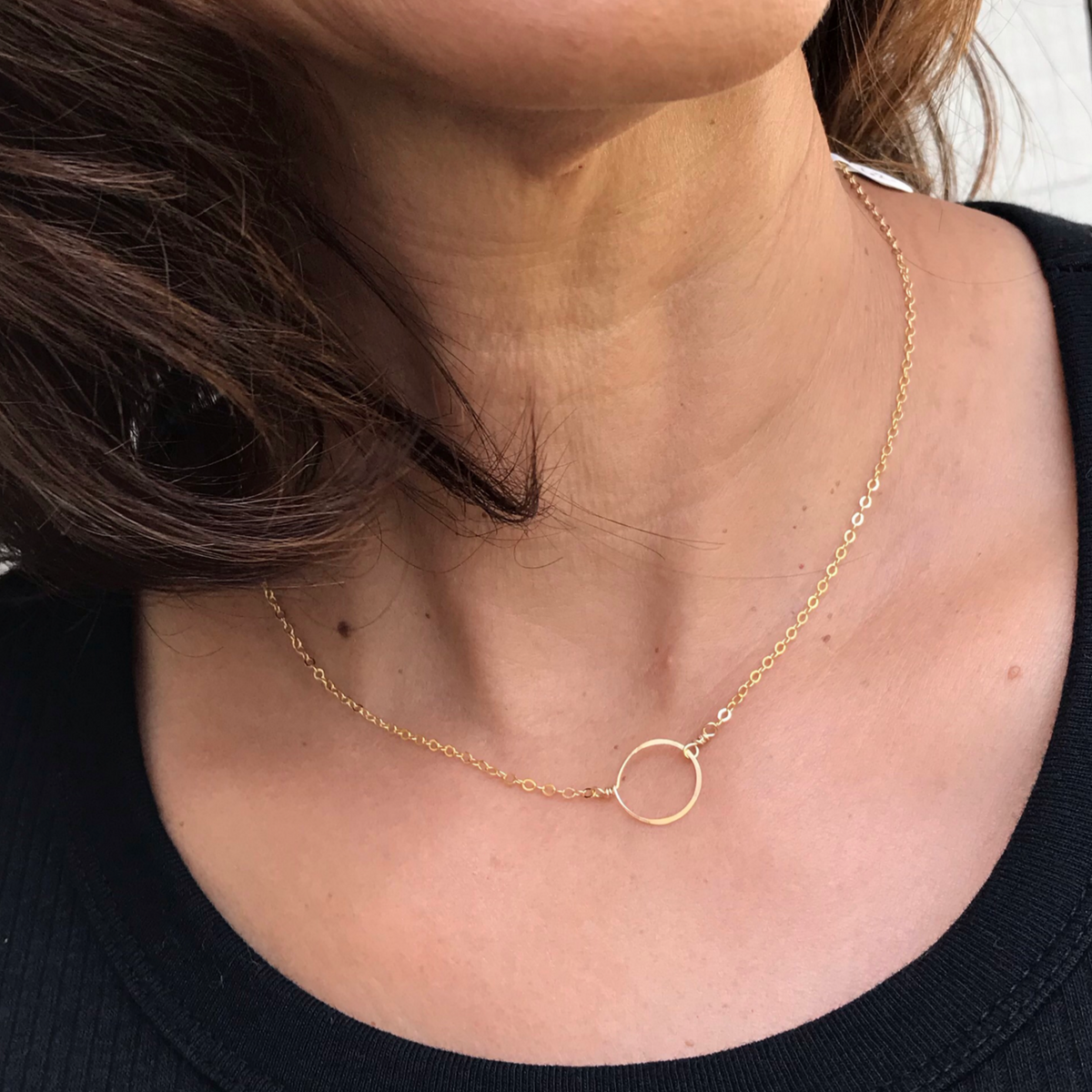 Tiny Circle Necklace, Beth Jewelry
