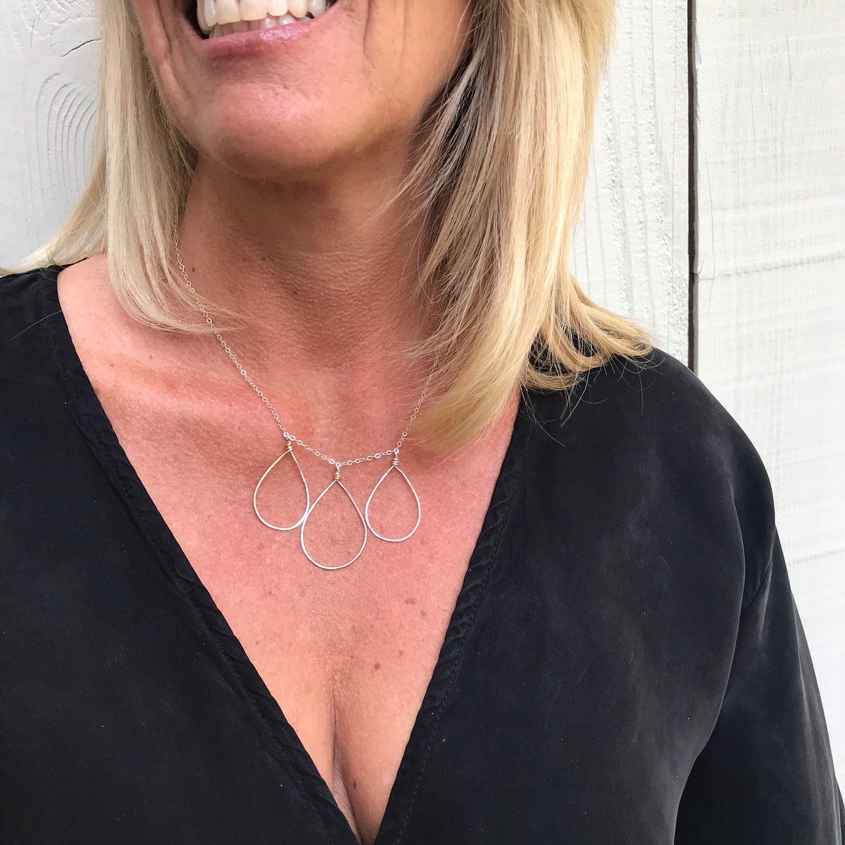 3 Teardrops Necklace, Beth Jewelry – Beth Jewelry, Inc.